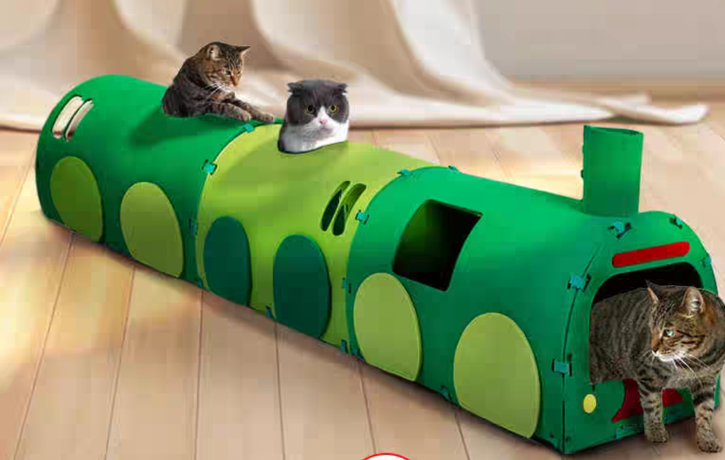CAT TOY - DIY Train Carriages Tunnel Scratcher – Cat Mama Shop